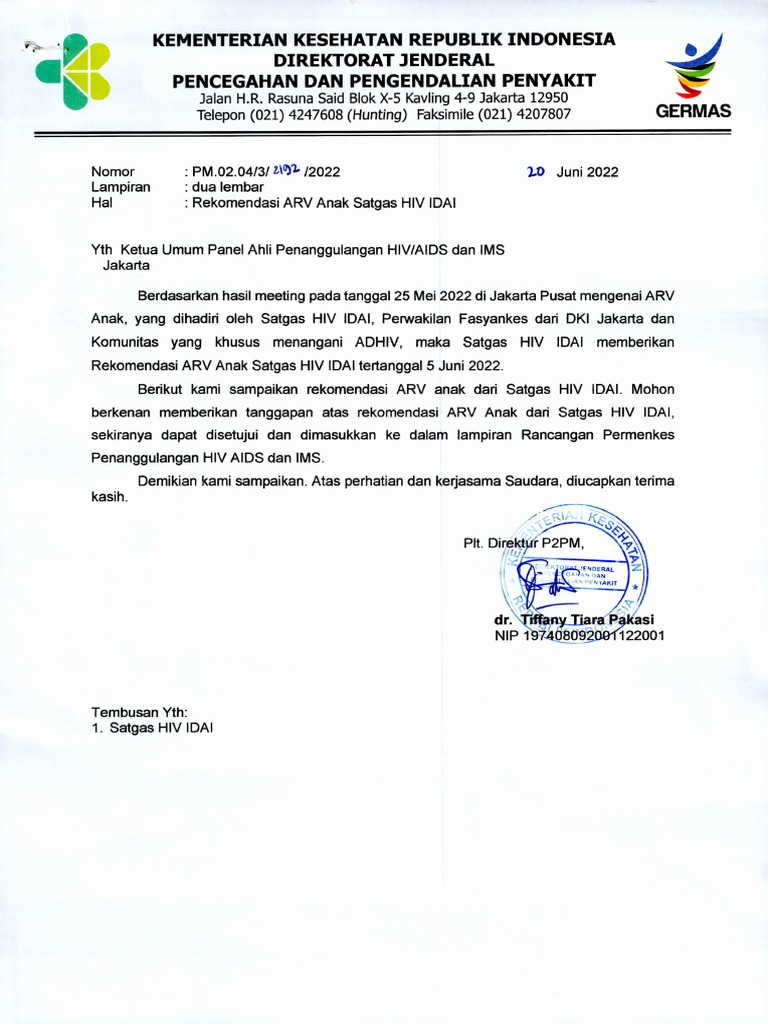 Panli - Rekomendasi ARV Anak Satgas HIV IDAI | PDF