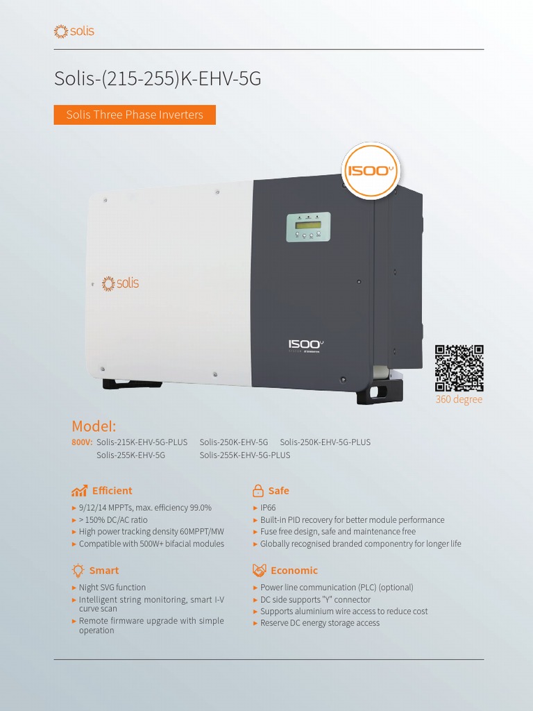 Solis - Datasheet - Solis (215 255) K EHV 5G | PDF | Electrical Grid ...