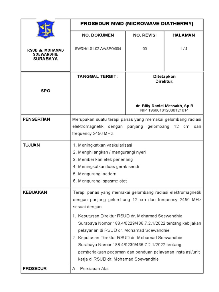 Prosedur MWD (Microwave Diathermy) | PDF