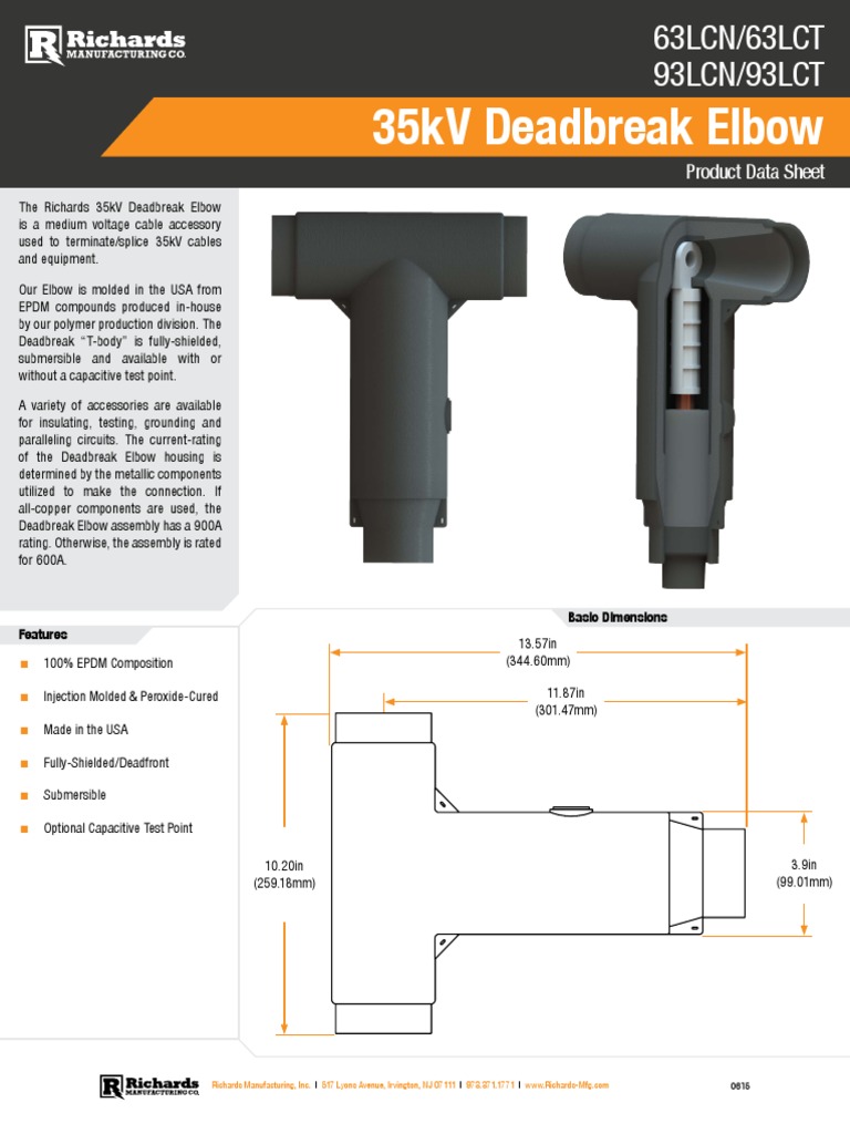 35kV Deadbreak Elbow: Product Data Sheet | Download Free PDF ...