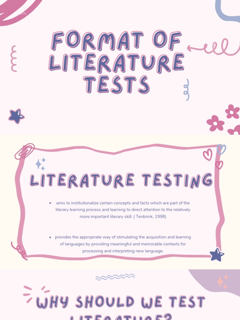 Formats of Literature Tests | PDF | Test (Assessment) | Multiple Choice