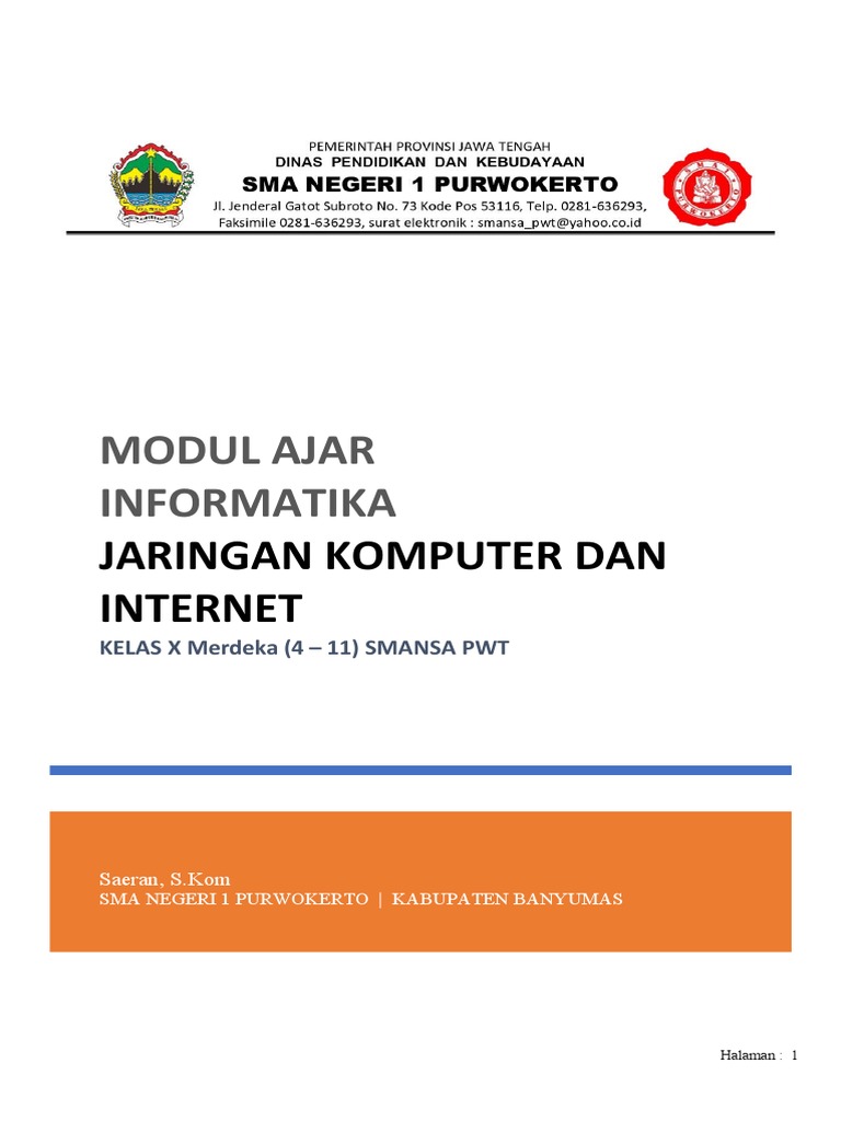 Modul Ajar Informatika 4 - Jaringan Komputer Dan Internet | PDF