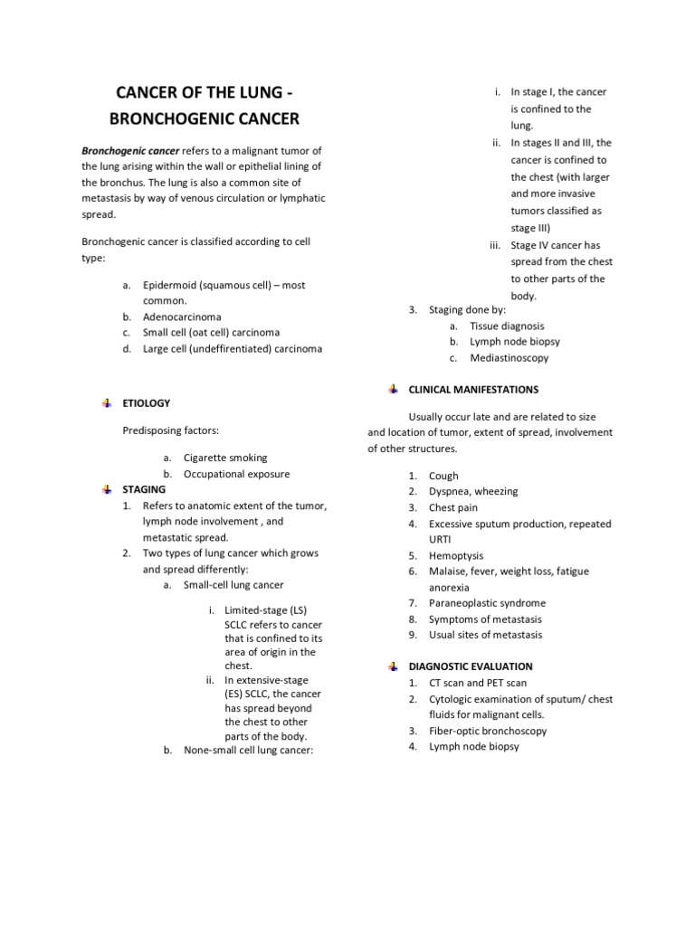 Cancer of The Lung | PDF | Lung Cancer | Metastasis