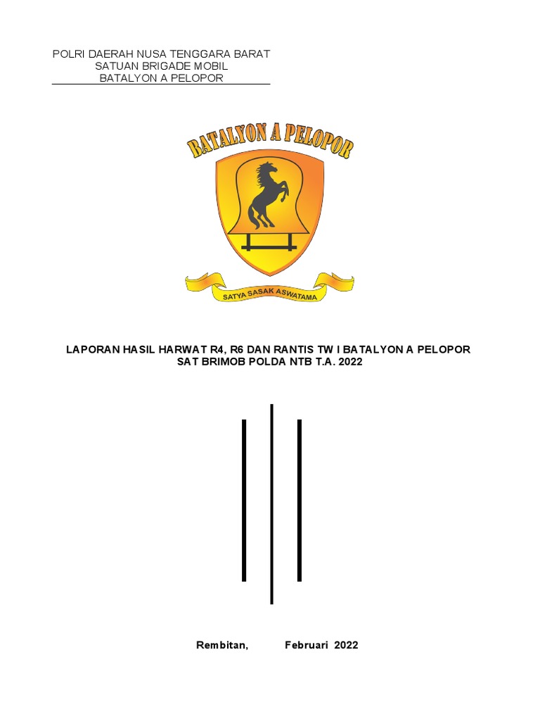 Laporan Pemeliharaan Harwat Batalyon A | PDF