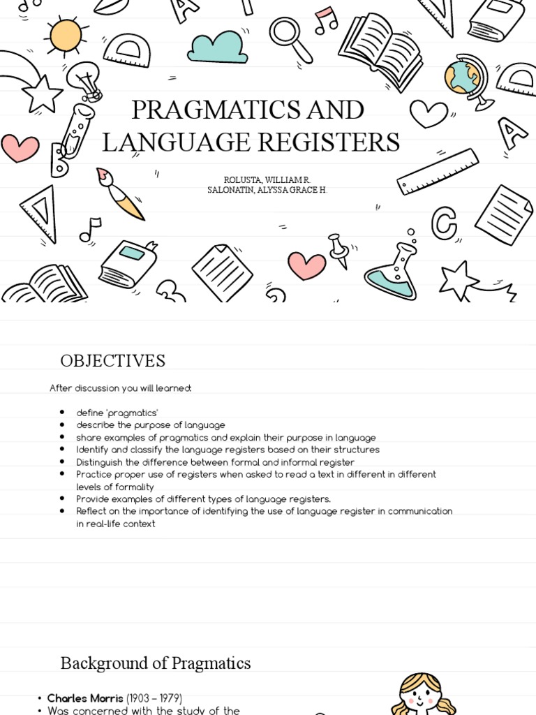 Pragmatics and Language Registers | PDF | Semiotics | Grammar
