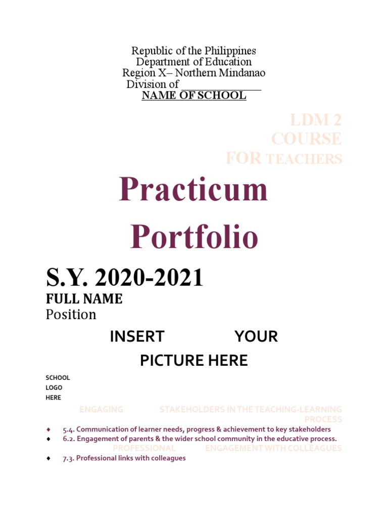 LDM Practicum Portfolio Editable | PDF | Learning | Lesson Plan