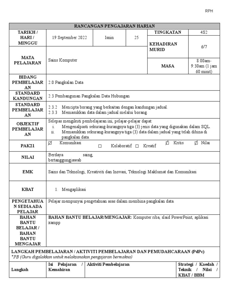 f4 RPH (19 September 2022) | PDF