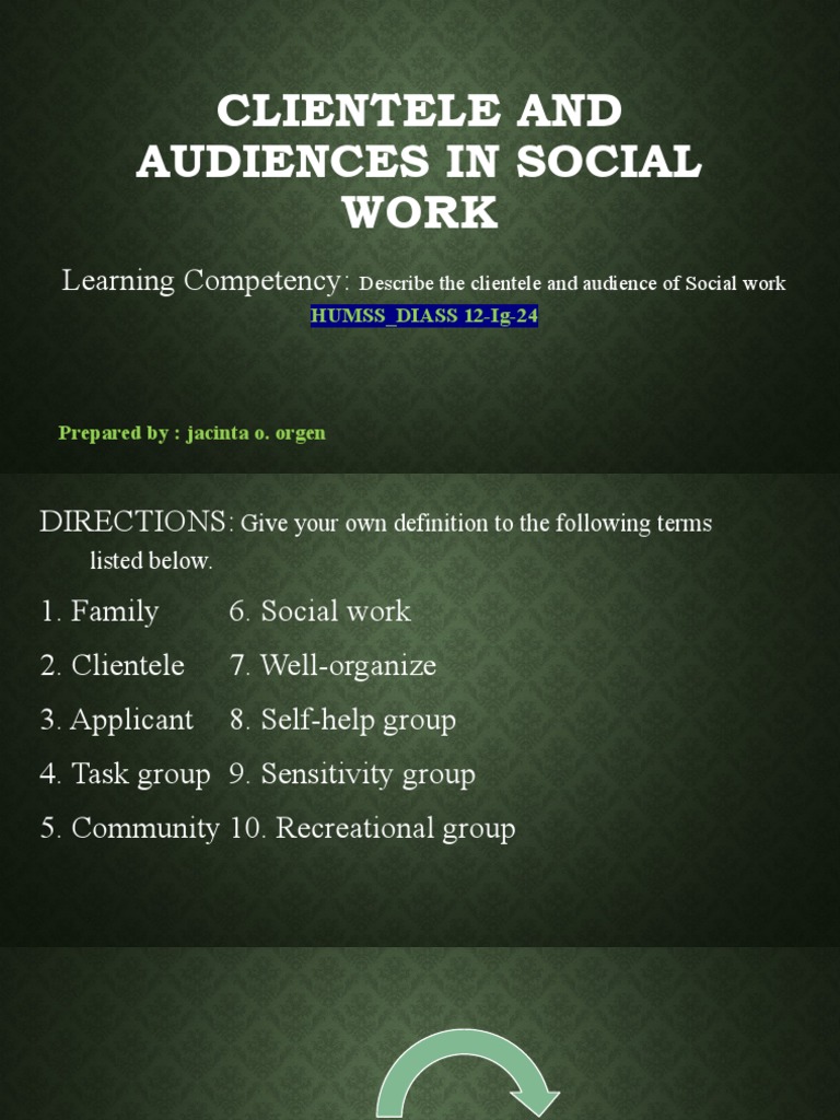 Social Work Clientele and Audiences | PDF | Social Work | Community