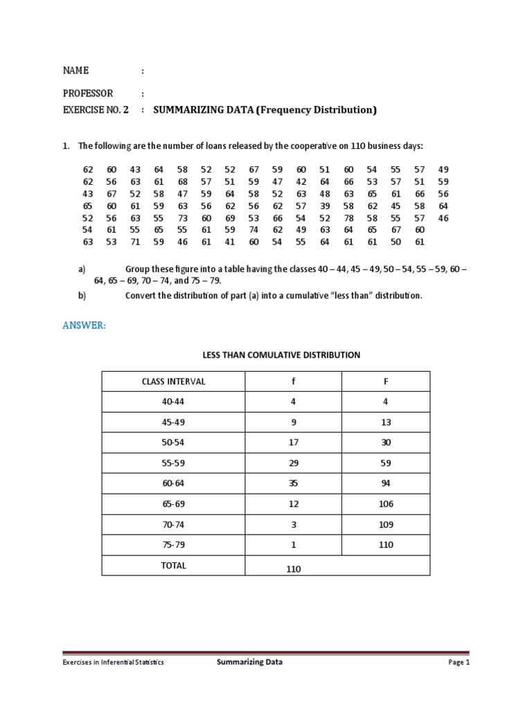 Exercise 2 Stat Pdf Statistics Scientific Method
