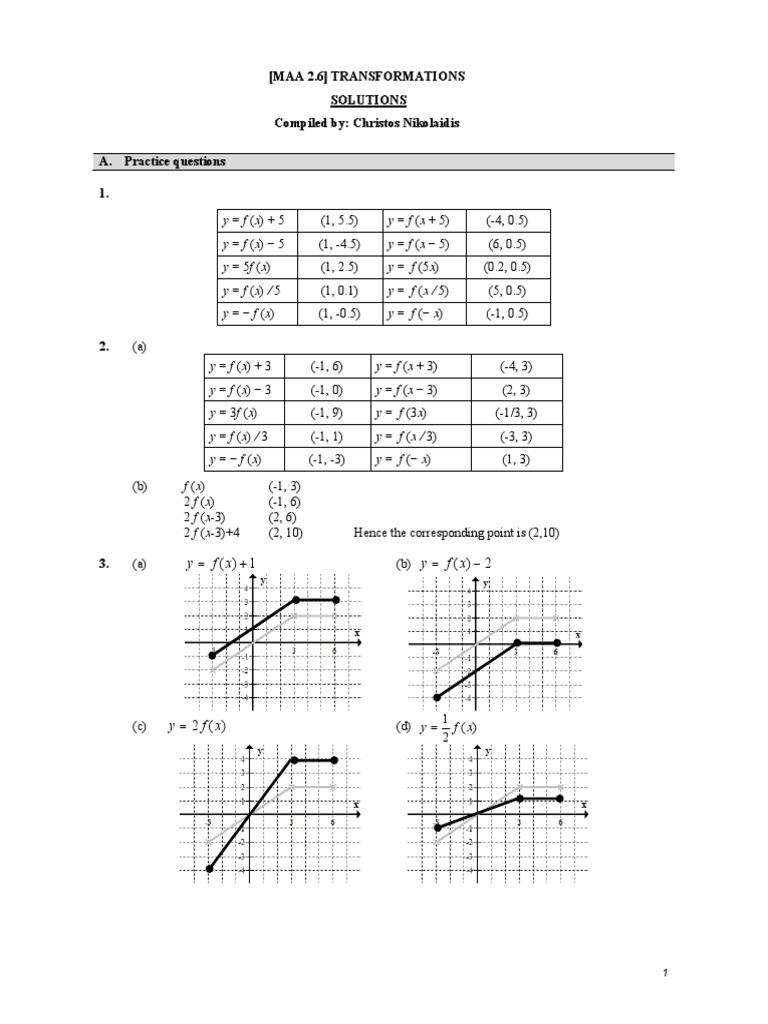 Maa 2 6 Transformations Solutions Pdf Cartesian Coordinate System Combinatorics