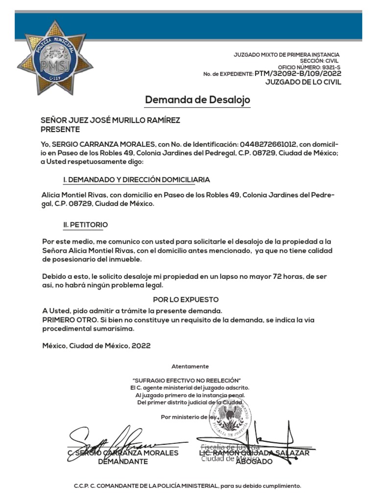 Orden de Desalojo | PDF