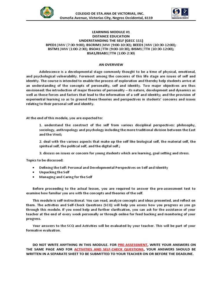 GECC 111 Module 1 | Download Free PDF | Soul | Idea