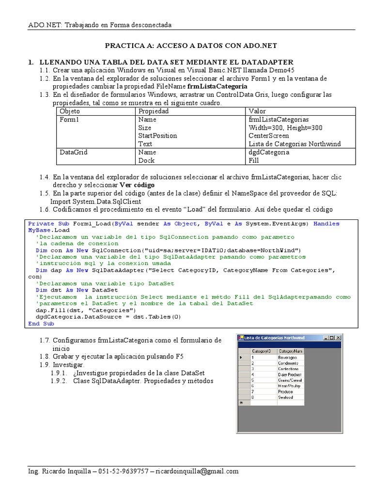 Practica A - Acceso A Datos Con | PDF | Active X Data Objects | Ventana (informática)