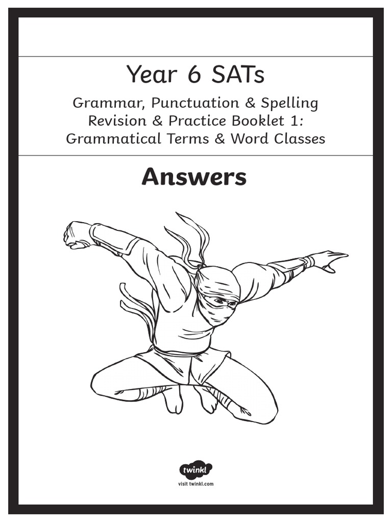 Grammatical Terms and Word Classes Revision and Practice Booklet ...