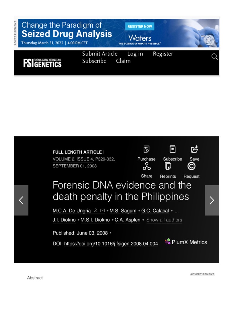 Forensic DNA Evidence and The Death Penalty in The Philippines ...