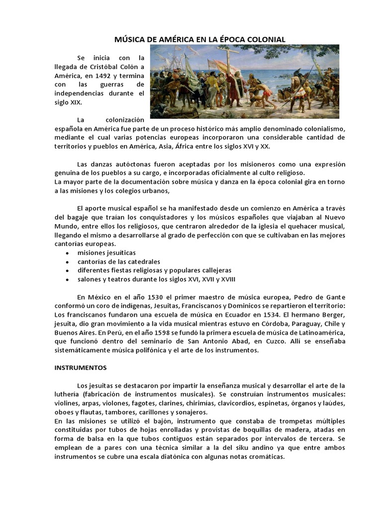 Música de América en La Época Colonial | Descargar gratis PDF | Nueva ...
