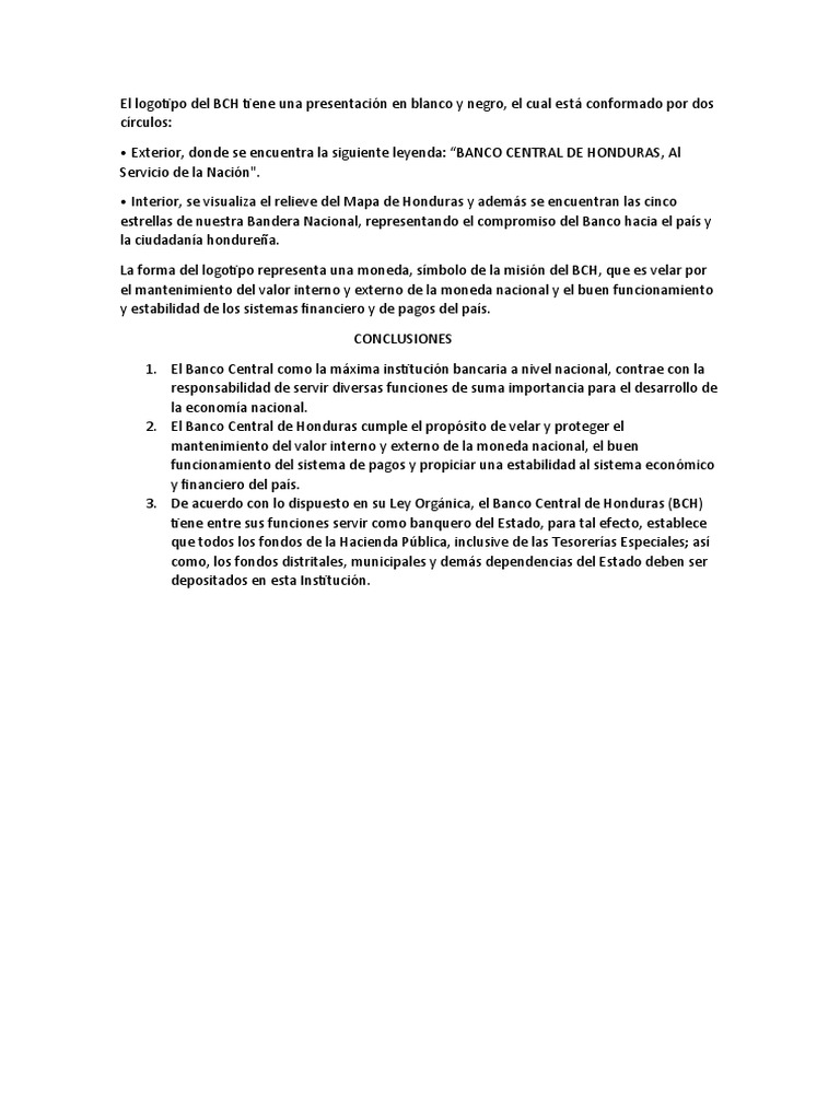 El Logotipo Del BCH Tiene Una Presentación en Blanco y Negro | PDF