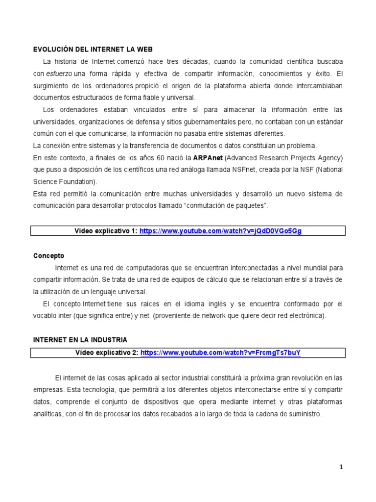 Evolución Del Internet y La Web | Descargar gratis PDF | Red mundial ...