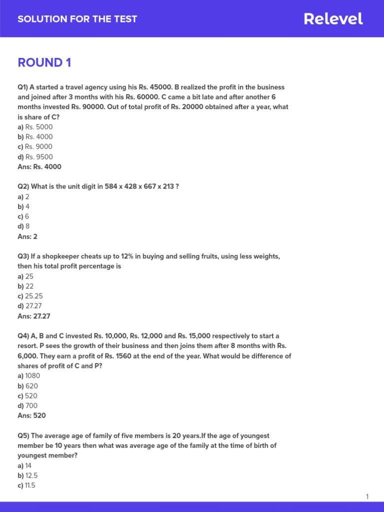 Solution - DS 1,2,3&4 - MODULE TEST 1&2 - 30sept | Download Free PDF ...