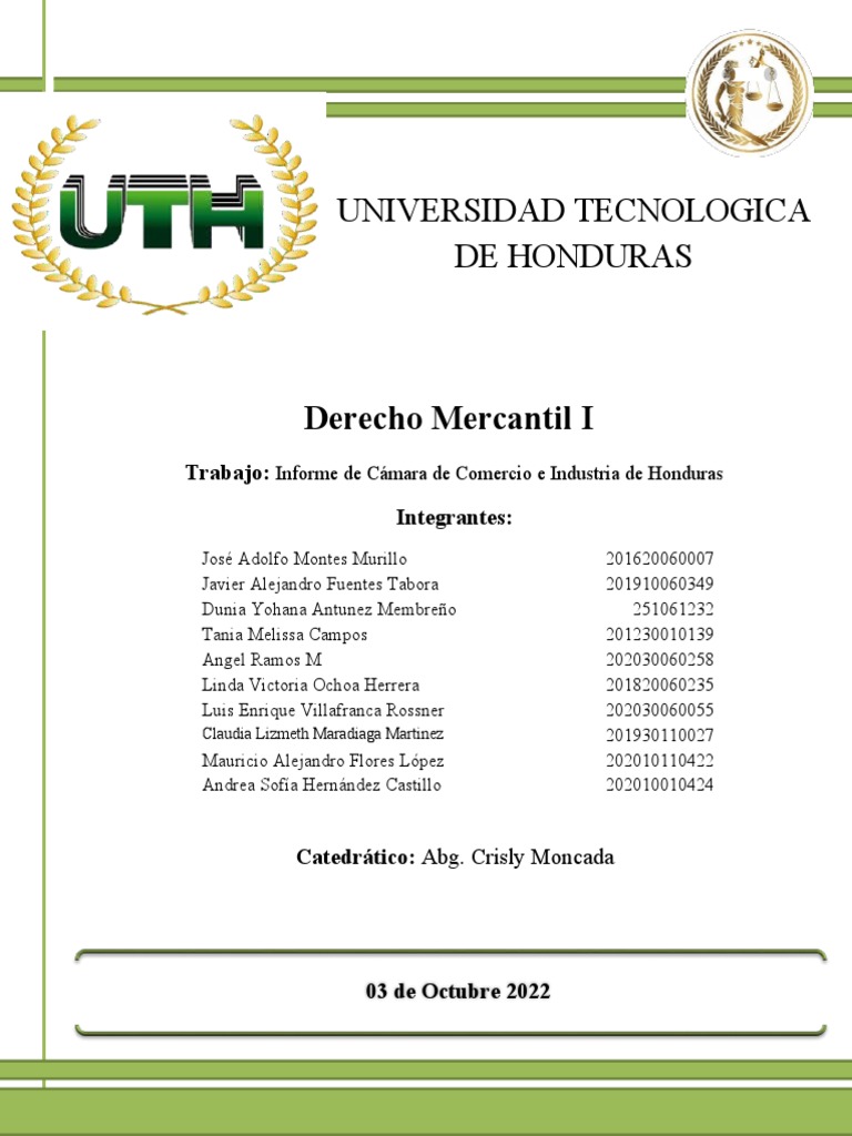 Informe CCIH FINAL | PDF | Cámara de Comercio | Honduras
