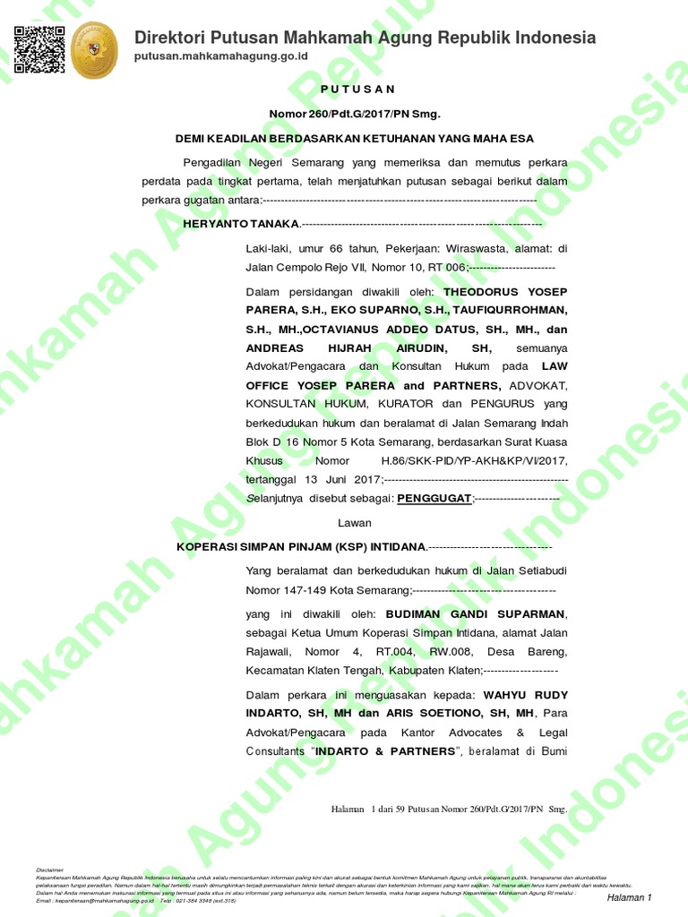 Putusan 260 PDT.G 2017 PN SMG 20221019200311 | PDF