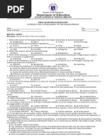 Intro To Philo 2022 2023 1st Quarter Exam and TOS | PDF | Knowledge | Epistemology