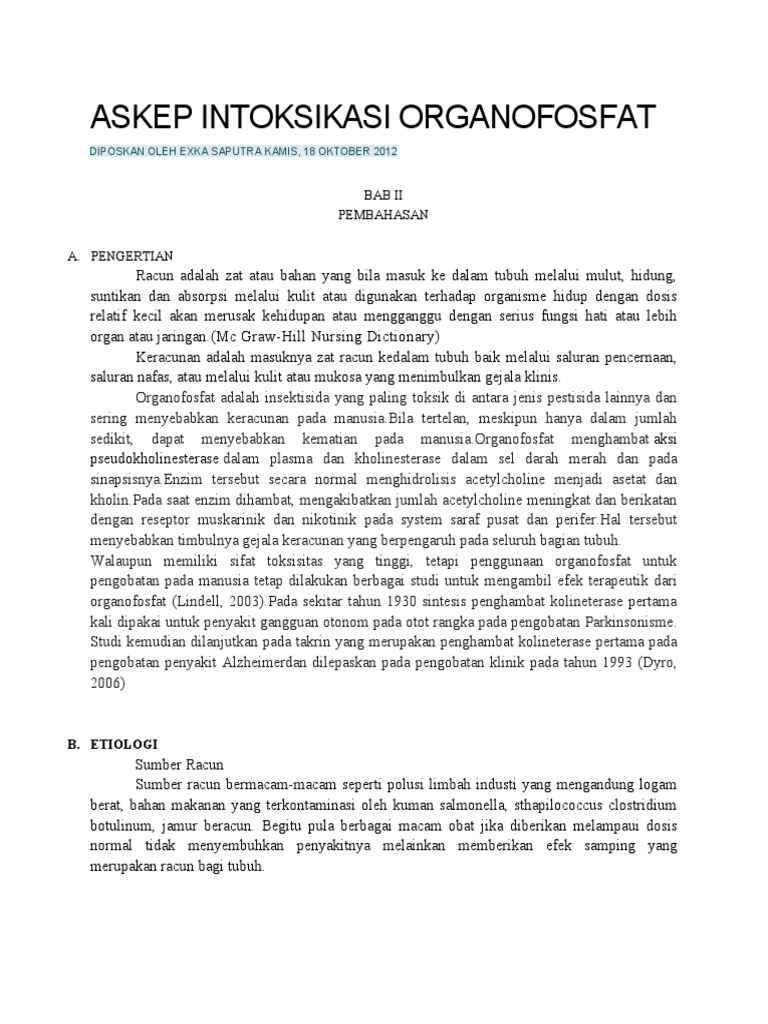 Penanganan Keracunan Organofosfat | PDF