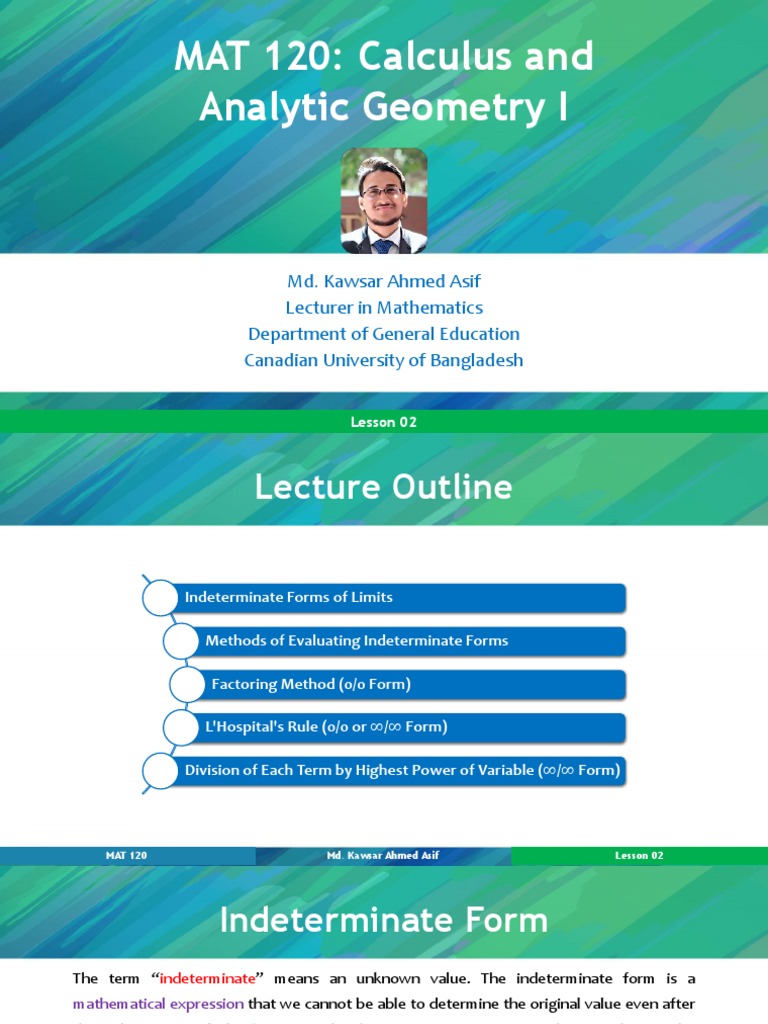 Calculus and Analytic Geometry I (Lesson 02) | PDF | Mathematical Analysis | Complex Analysis