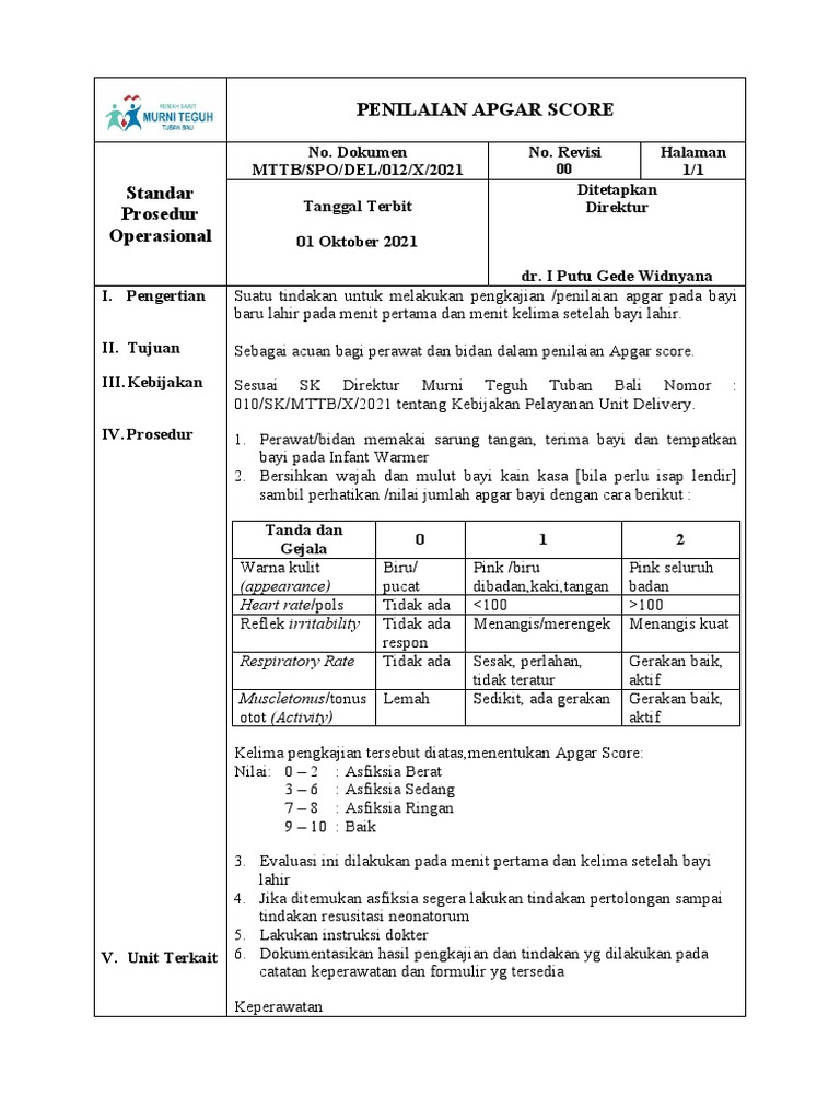 Penilaian Apgar Score | PDF