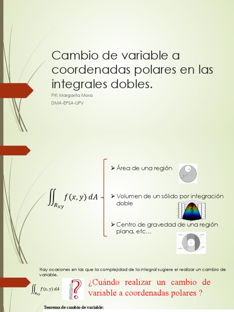 Cambio de Variable en Las Integrales Dobles | PDF | Integral | Relaciones matematicas