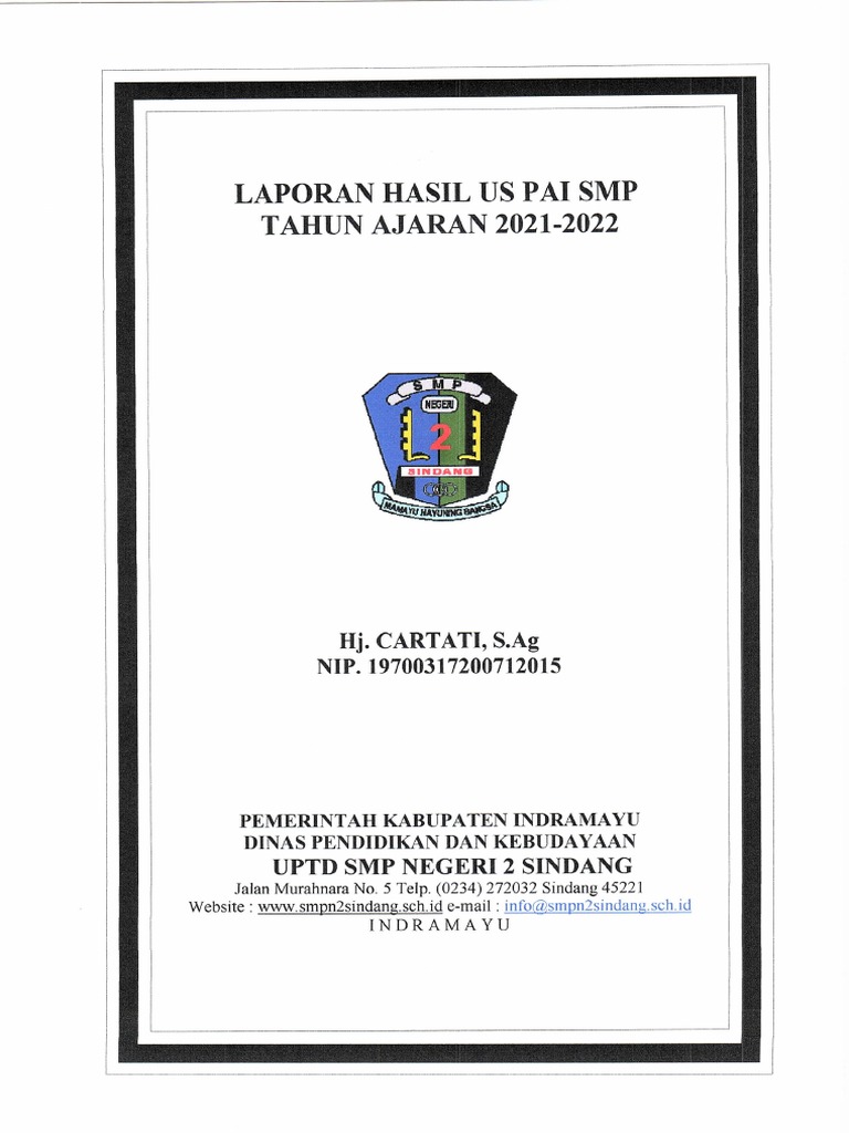 Laporan Hasil US PAI SMP Negeri 2 Sindang Tahun Ajaran 2021-2022 | PDF