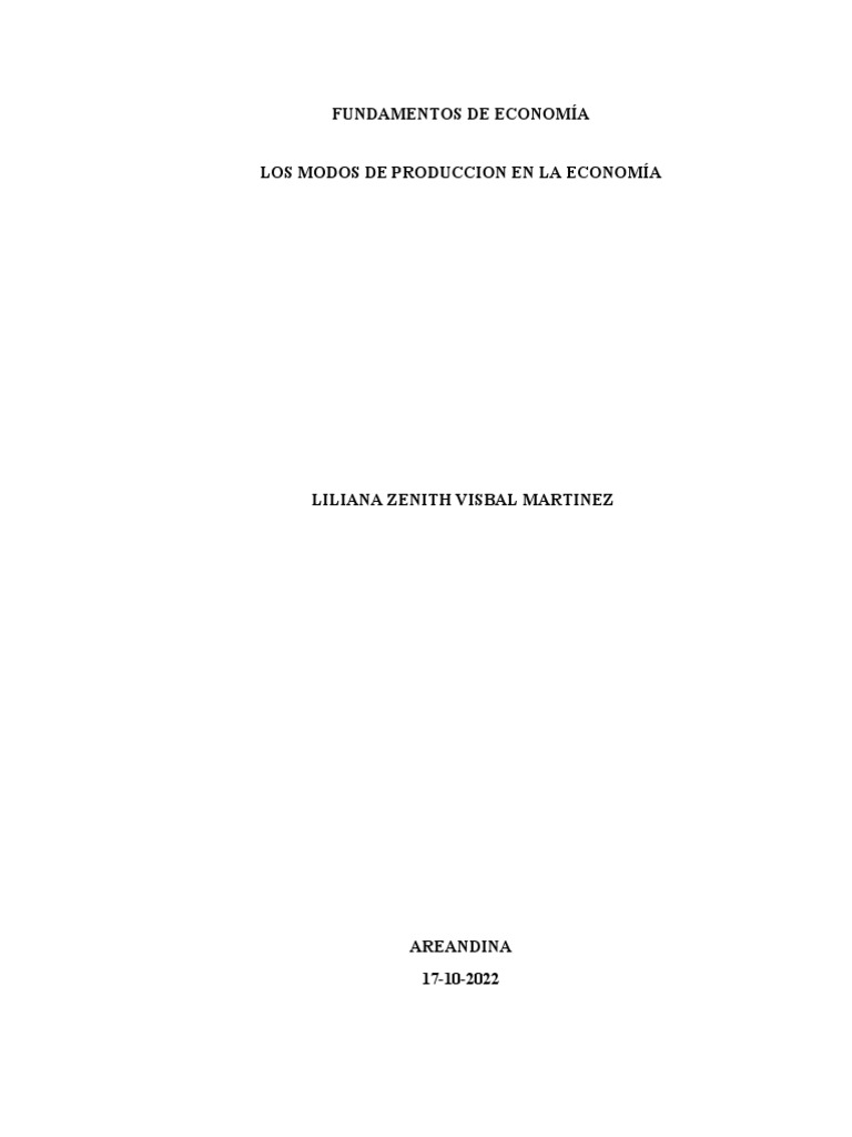 Modos de Producción en La Economía | PDF | Sociedad | Economias