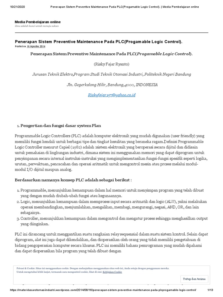 Preventive Maintenance PLC | PDF | Komputer