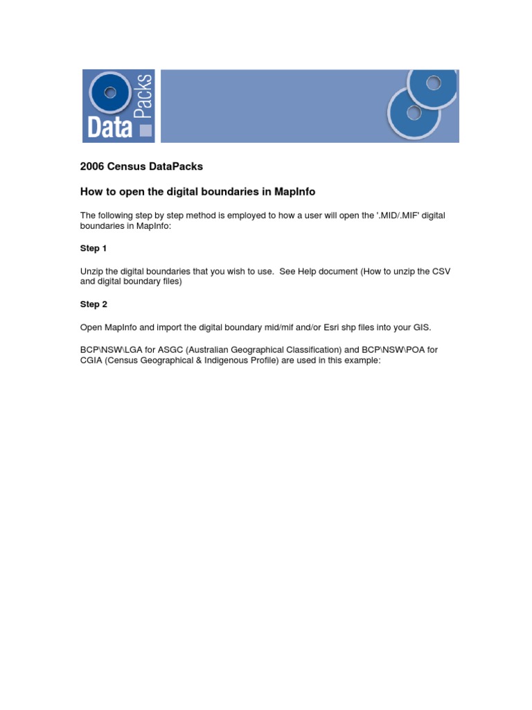 How To Open The Digital Boundaries in MapInfo | PDF | Zip (File Format ...