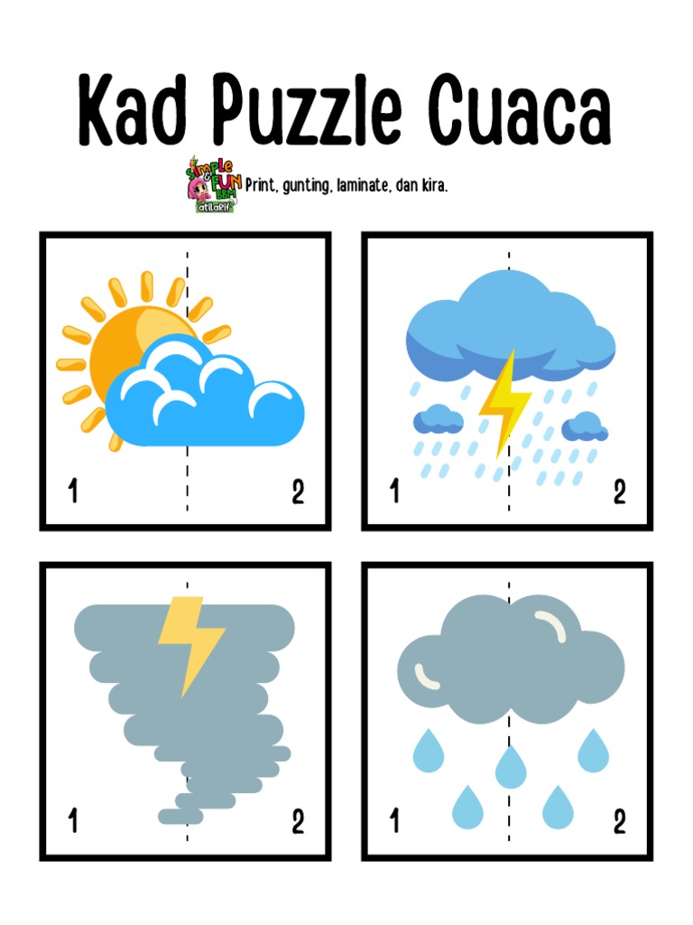 Kad Puzzle Cuaca | PDF | Teaching Methods & Materials | Home & Garden