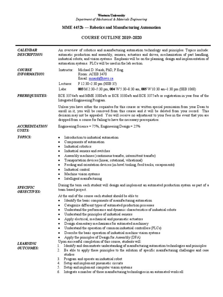 MME4452 | PDF | Automation | Test (Assessment)