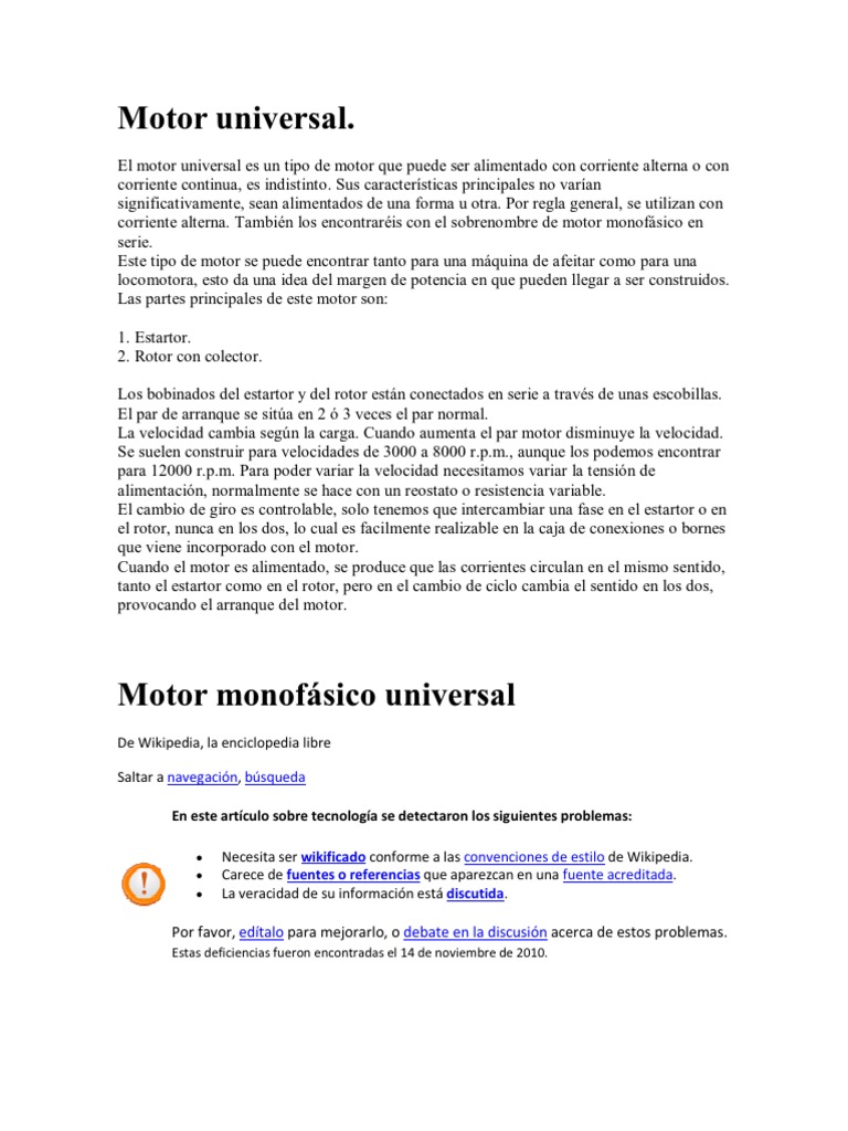 Funcionamiento de Motores Universales | PDF | Electromagnetismo | Fuerza