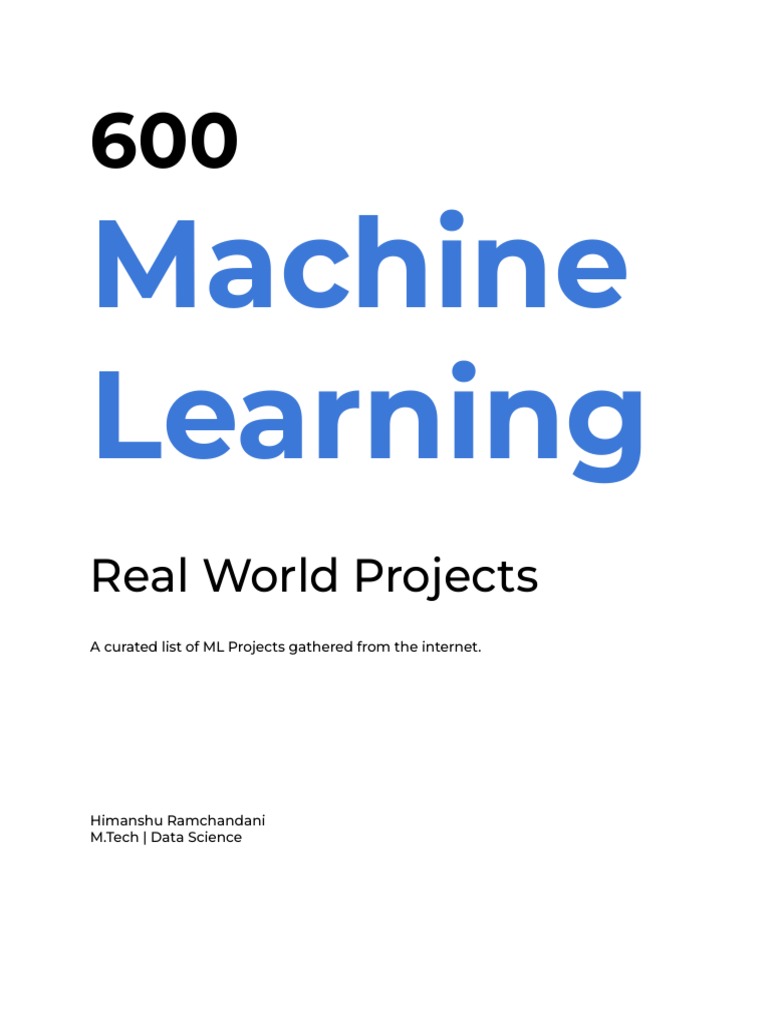 600 Machine Learning DL NLP CV Projects | PDF | Time Series ... 600 Machine Learning DL NLP CV Projects | PDF | Time Series ...