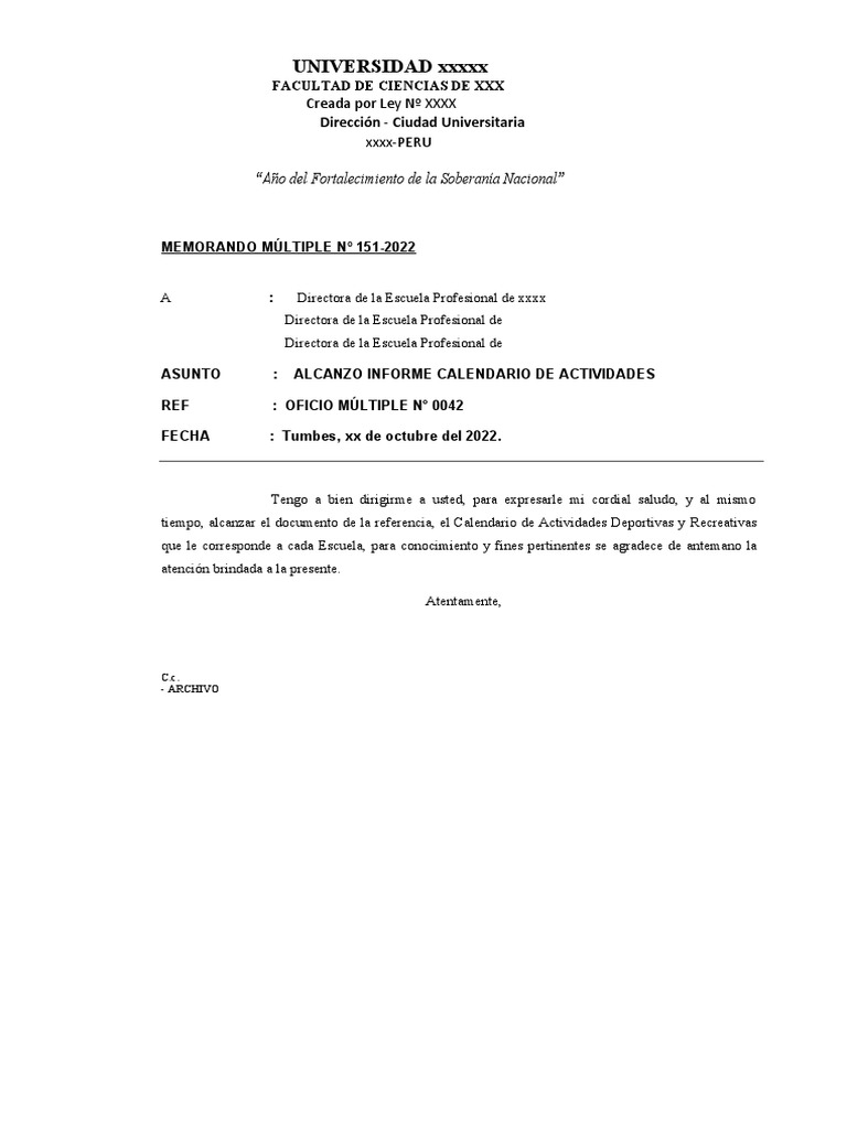 Modelo de Memorando Multiple | PDF