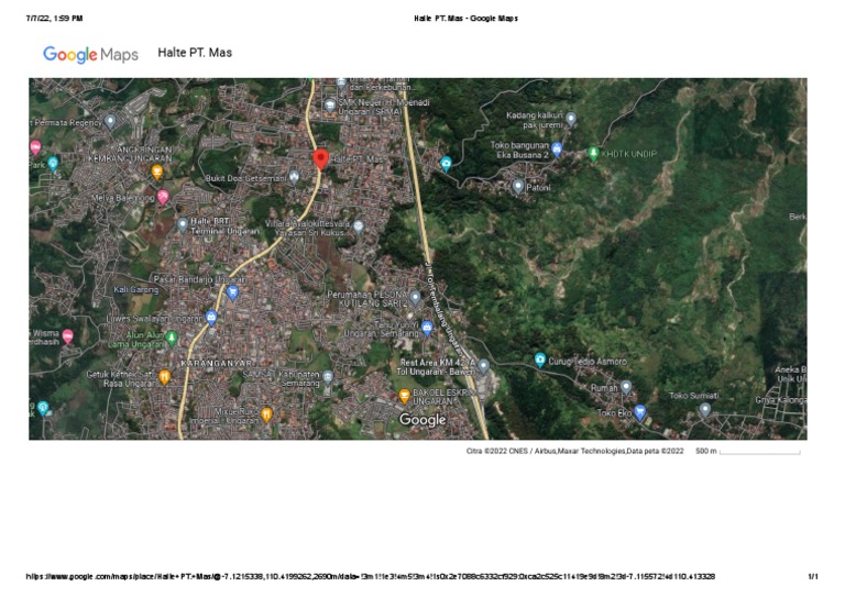Peta Perjalanan Halte PT. Mas - Google Maps | PDF | Computers