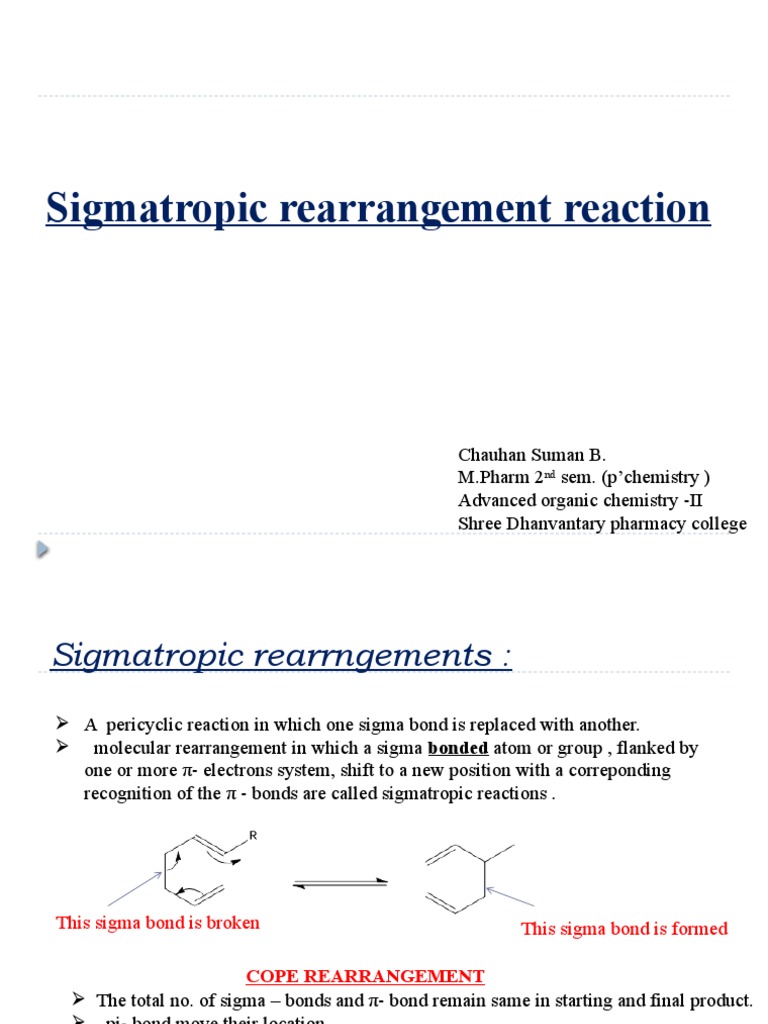 Sigmatropic Rearrangement Reaction | PDF | Molecular Orbital ...