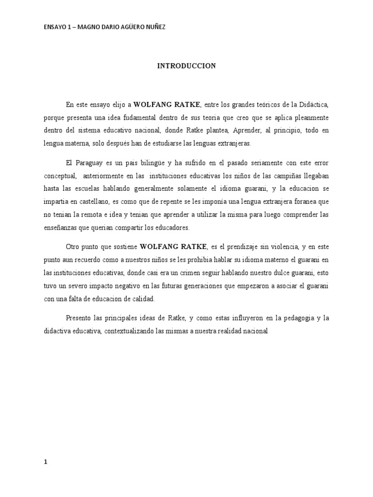 Aportes de Wolfgang Ratke a la Didáctica | PDF | Método de enseñanza ...