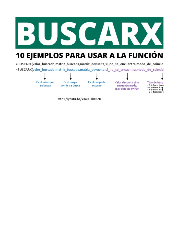 Copia de BUSCARX 10 Ejemplos para Usar A La Función Desde Cero | PDF ...