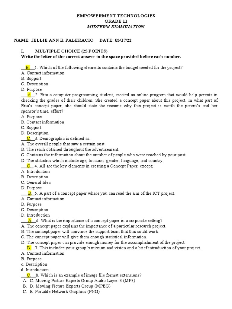 Gt6n6xt3a - Grade 11 Empowerment Technologies Midterm Exam | PDF ... Gt6n6xt3a - Grade 11 Empowerment Technologies Midterm Exam | PDF ...