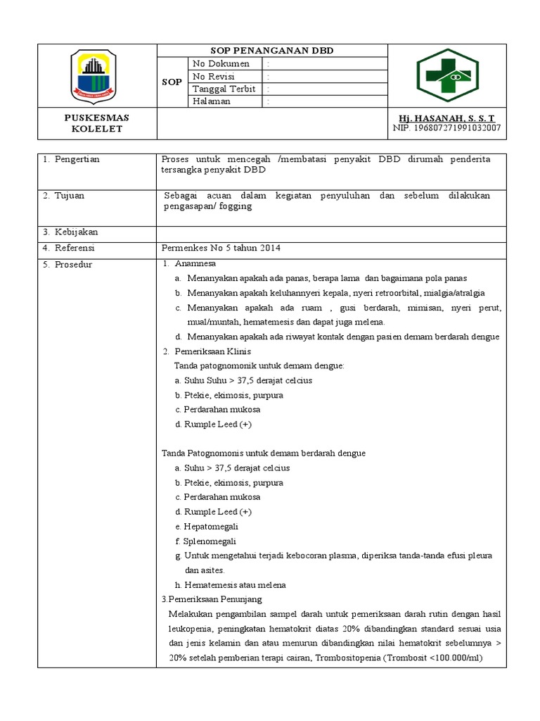 Sop Penanganan DBD | PDF