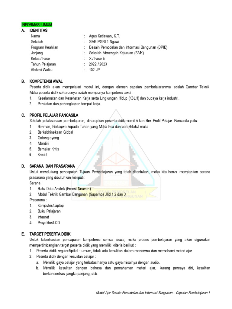 Modul Ajar Kelas X - CP 1 | PDF