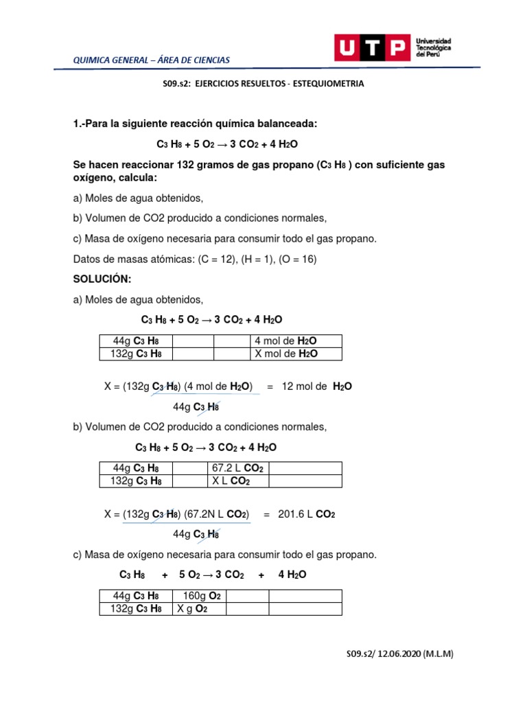 S09s2. Ejercicios Resueltos Estequiometría (MLM) | PDF | Estequiometría | Magnesio