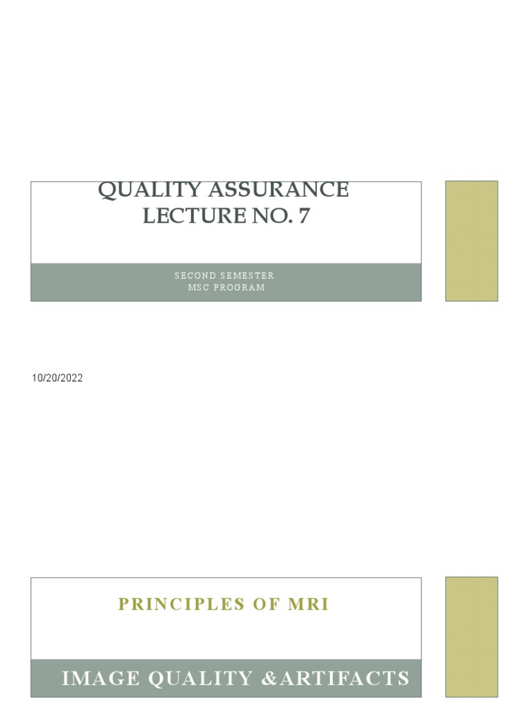 Lecture No. 7 MRI Safety | Download Free PDF | Magnetic Resonance Imaging | Signal To Noise Ratio