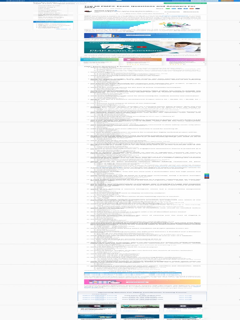 PMP Exam Questions and Answers in 2022 PMP Exam Prep | PDF
