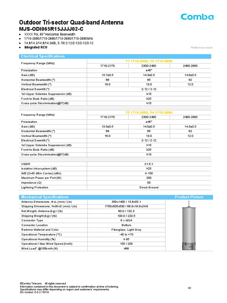 Mjs Odi065r15jjjj02 C Ds 0 e 2 | PDF | Antenna (Radio) | Decibel